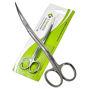 Cyanmed 1 Ea Premium 6 Inch Bent Handle Curved Embroidery Scissors-Perfect for Machine Embroidery Stainless Steel Light weight