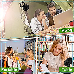 Alioth Portable Desktop Table Fan , Foldable with Base, 3 Speeds Super Quiet Personal Cooling Fan for Desktop Office Travel(Black)