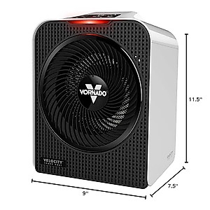 Vornado Velocity 5 Whole Room Space Heater with Auto Climate Control, Timer, and Safety Features, White, Large