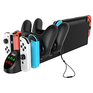 Charger Station for Switch/Switch OLED Model Joy Con and for Switch Pro Controllers Charging Dock with USB 2.0 Plug and Ports, Only for Switch Pro Controller
