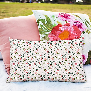 JarThenaAMCS 12Pcs Cotton Fabric Bundles Pink Green Floral Gingham Stripe Dot Fat Quarters Retro Quilting Patchwork for Spring DIY Craft Home Party Decor, 18 x 22 Inch