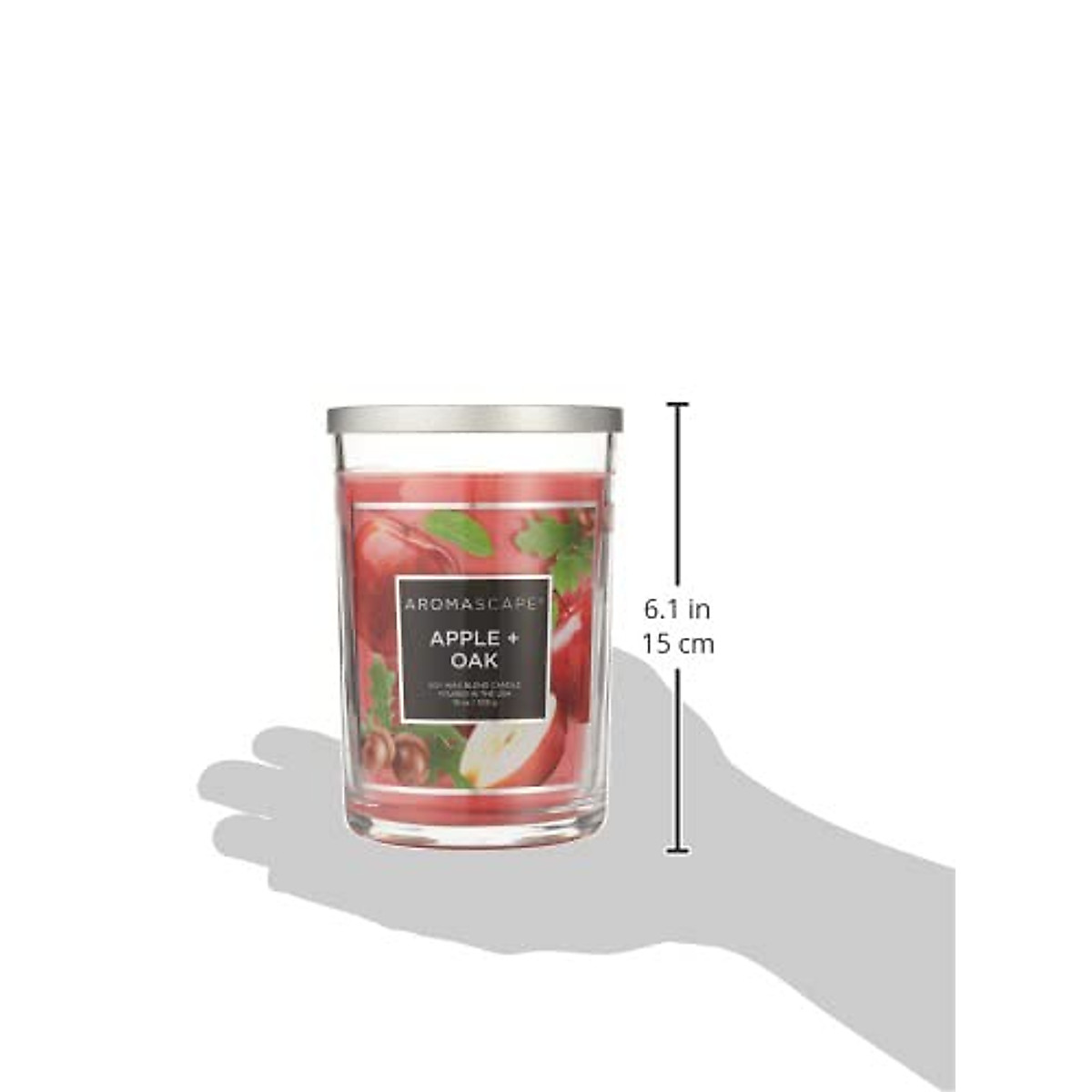 Aromascape 2-Wick Scented Jar Candle, Apple & Oak, Large, Red (Pack of 2)