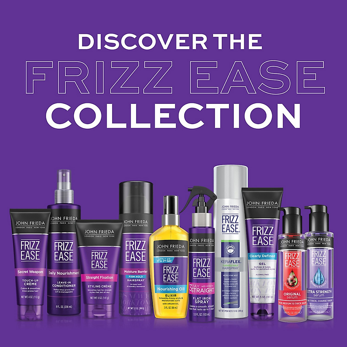 John Frieda Frizz Ease Firm Hold Hairspray, 2 Ounce, Humidity Resistant Spray, for 24-hour Hold, featuring our unique Moisture Barrier