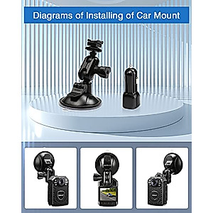 BOBLOV Car Suction Cup for KJ21 Body Camera, Car Mount and a Car Charger ONLY for KJ21 Body Camera, for Dash Car Mode, Dash Camera Accessories for KJ21 Body Camera(Camera not Included)