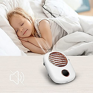 Esohon Personal Mini Fan Hands Free Necklace Portable Hanging USB Fan with An Adjustable Lanyard 3 Speeds Outdoor Travel Camping Quiet Powerful Cooling White Fashionable