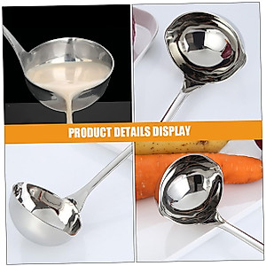 LABRIMP Stainless Steel Ladle with Pouring Spout Multi Purpose Soup Ladle for Canning and Serving Metal Soup Spoon for Kitchen Use for Soups and Sauces