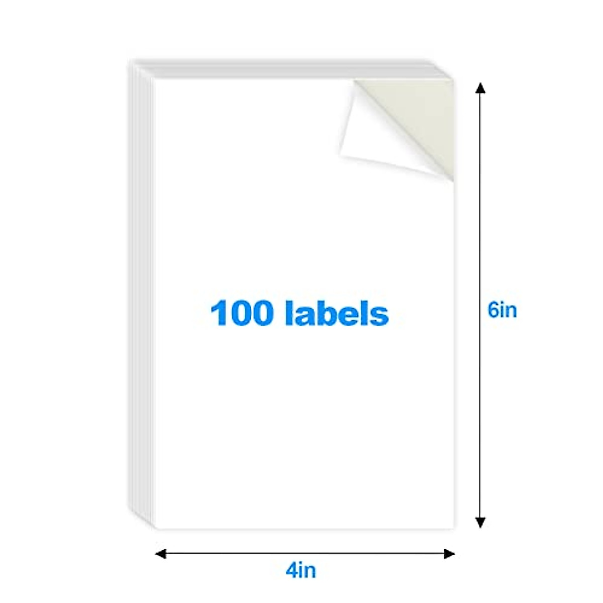MaxGear 4x6 inch Removable Labels 100 Sheets, Water/Oil/Tear Resistants No Residue for Home Packing Box and Storage Bins, Matte White Paper Sheets, Permanent Strong Adhesive, Dries Quickly