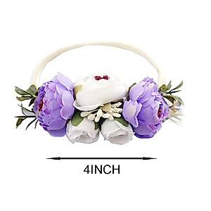 BGFKS Baby Girl Tutu Dress Elegant Lace Pom Pom Flutter Sleeve with Flower Headband Set(Purple,3T)