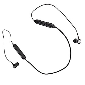 Dilwe Neckband Headphones, Headset Neck Mounted Wireless Headset Neckband Sports Headset Noise Reduction Earplugs with Microphone (Black)