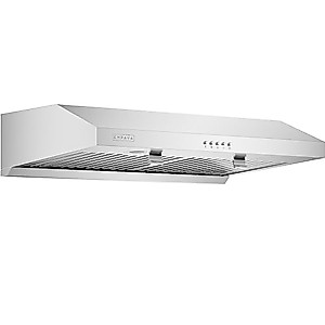 Empava Slim Range Hood 30 Inch Under Cabinet Ducted, Dual Sealed Aluminum Motor, 3-Speed, 400 CFM, Permanent Filters, Push Button Control Stainless Steel, 30 in. RH08
