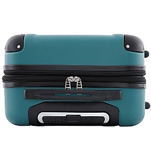 Travelers Club Chicago Hardside Expandable Spinner Luggage, Teal, 3 Piece Set