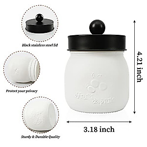 builightto White Glass Bathroom Apothecary Holder with lid,2 Pack Bathroom Canisters for Bath Salts,Mason Soap Dispenser,Apothecary Jars Set,Cotton Ball Cotton Swab Holder,Makeup,Toothbrush Holder
