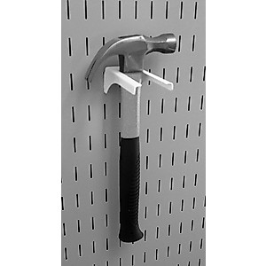 Wall Control 1-1/4in Handle Bracket Slotted Metal Pegboard Hook Pegboard and Slotted Tool Board - White