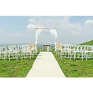 58" Solid Color Chiffon Fabric Rustic Sheer Bridal Wedding Party Decorations Backdrop, White, 5 Yards