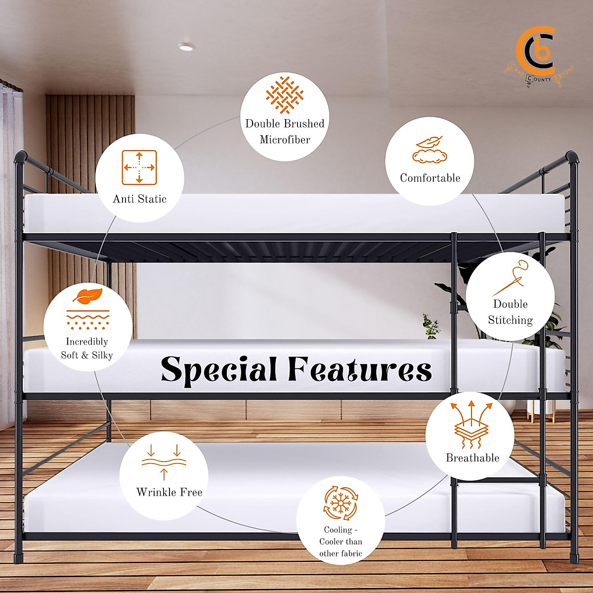 Cot Sheet 30" x 80" x 9" for Camping - 2 Piece Cot Fitted Sheet - Narrow Twin/Camp Rvs Bunk/Guest Beds/Camping Cot/Travel Trailers/Spilt Queen Bed, White Solid