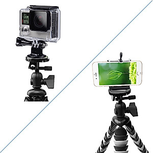 Haoyou Tripod Phone Tripod Mount Flexible Tripod for Cell Phone Gopro Camera and Other Action Cameras Rotate 360 Degrees