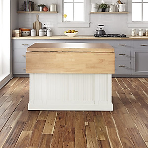 homestyles Nantucket Off-White Kitchen Island and Homestyles Nantucket Pantry, 30", Off White