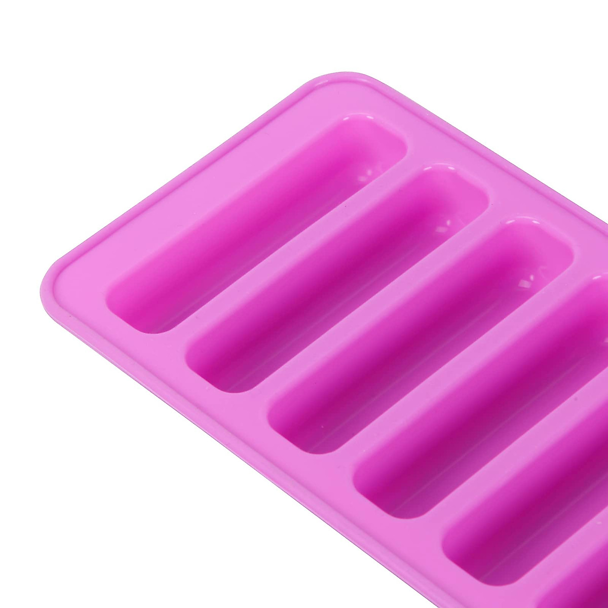Minchsrin Silicone Ladyfingers mold Chocolate molds Non-Stick For Cookies Candy Crayon Candle Soap Ice Cube Tray Set of 2 (purple)