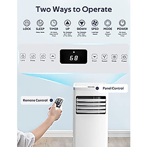 ZAFRO 8,000 BTU Portable Air Conditioners Cools up to 350 Sq.ft, Portable AC Built-in Cool, Dehumidifier, Fan Modes, Room Air Conditioner with Remote Control/Installation Kits, White