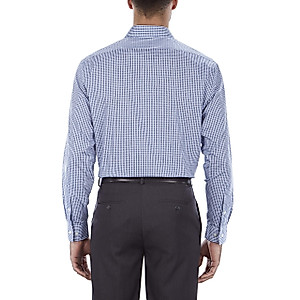 Van Heusen mens Regular Fit Flex Collar Check Dress Shirt, Midnight, 15.5 Neck 32 -33 Sleeve Medium US
