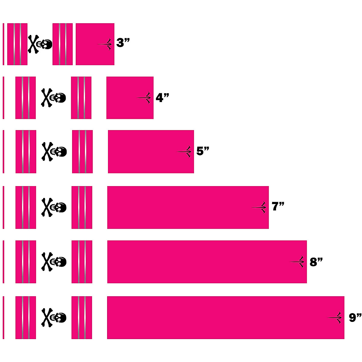 White Water Archery Non-Laminated Pink Skull Crossbones Jolly Roger Traditional Arrow Wraps 15 Pc Choose Length Width (9, 1.12)