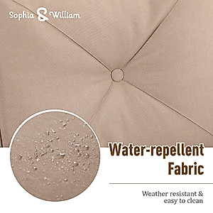 Sophia & William Patio Dining Chairs Set of 2 Outdoor Metal C Spring Motion Chairs Patio Chairs Set with Cushions for Deck Lawn Garden Pool Backyard Weight Capacity 350 LBS, Beige