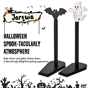 2PCS Bat Paper Towel Holder with Coffin Base-Gothic Home Decor for Halloween-Ghost Halloween Gothic Decor Paper Towel Holder for Countertop Stand (Ghost)