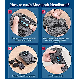 POSNIUD Sleep Headphones Bluetooth Sleeping Headband Sleeping Headphones Cozy Headphones, Ultra-Soft Long Time Play Headphone Band for Side Sleepers, Sleeping Gifts for Women Men