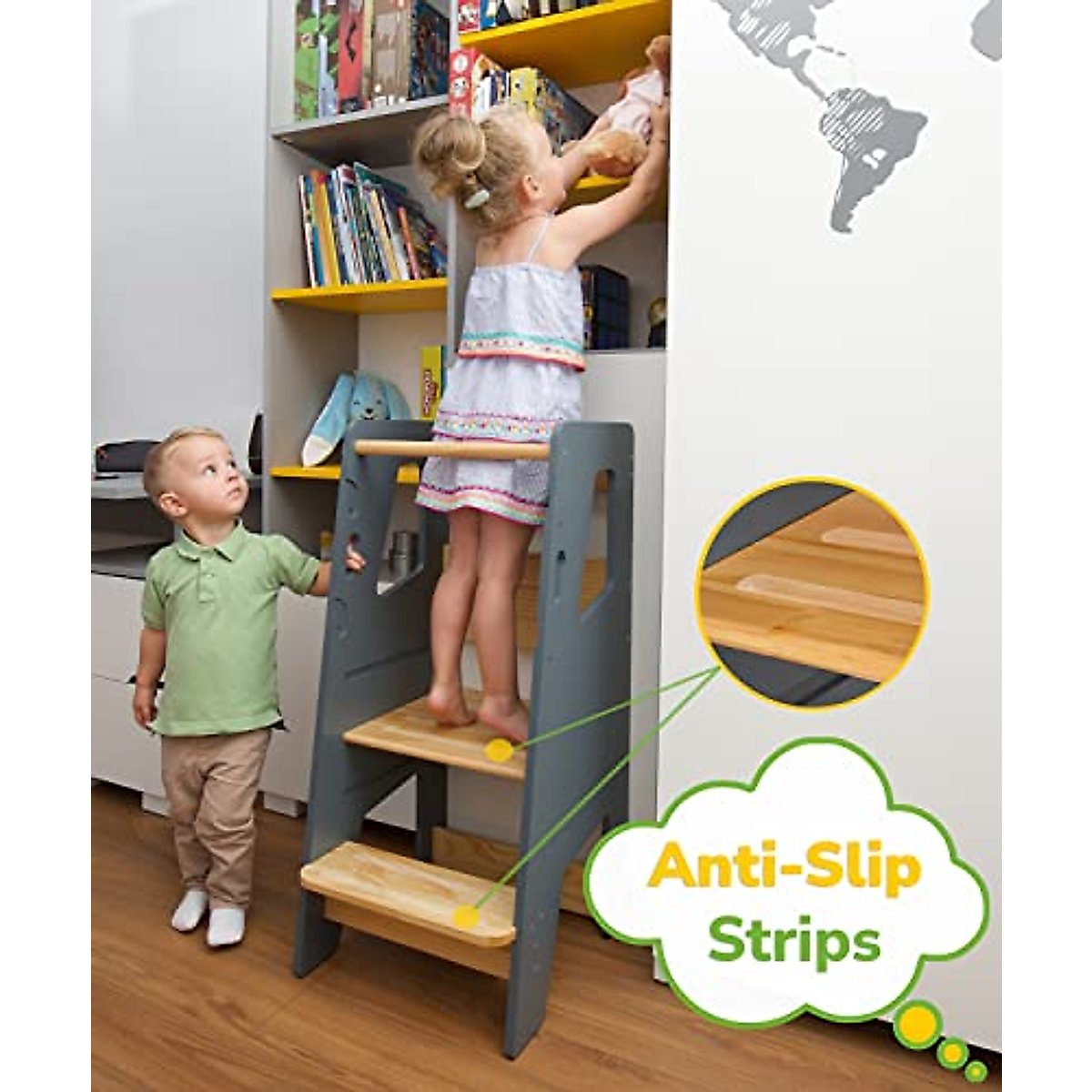 Ocodile Toddler Standing Tower - Safer Than a Step Stool, Perfect Place for Stepping Up and Learning New Skills - Ideal Helper for Little Kids in The Kitchen