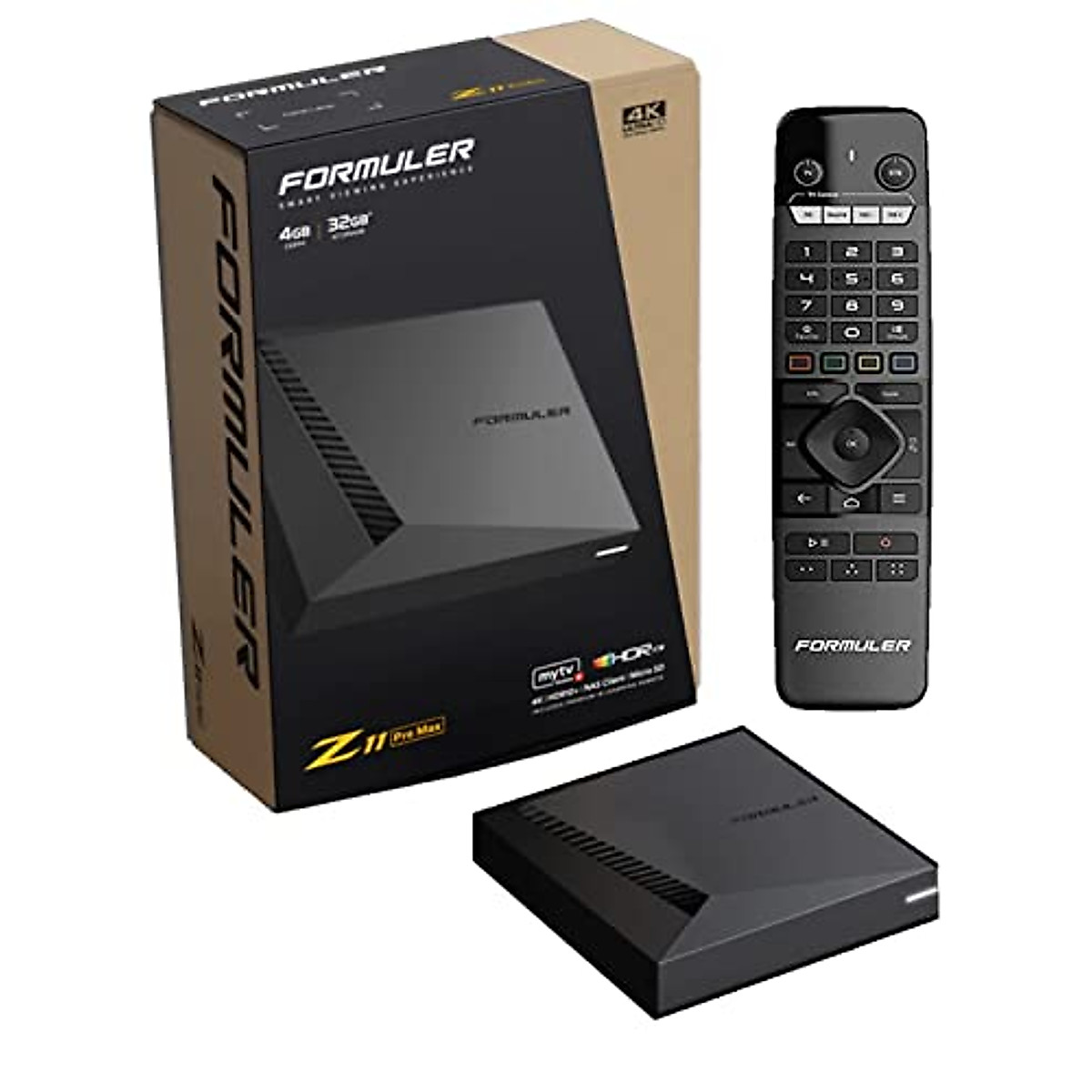 Formuler Z11 Pro Max 4K Android 11 Dual Band 5G Gigabit LAN 4GB Ram 32GB Storage with Premium IR1 Remote Control | Bonus HDMI Cable | Bonus Dreamlink 7 Color Keyboard| Bonus Silicone Remote Case.