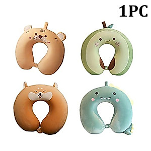 Travel Pillow for Kids & Adults, Memory Foam U-Shaped Neck Pillow, Convenient Cute Neck Support Cushion for Home Office Camping Travelling Airplane Car Train(Shiba Inu)