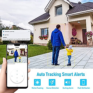 YoLuKe 5MP PTZ WiFi Camera Outdoor,5X Optical Zoom Security Outdoor Dome Camera with Ceiling/Night Vision/128G SD Card Slot/Human Detection/IP66 Waterproof…