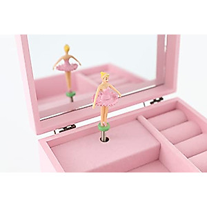 Agitation Unicorn/Princess Wooden Musical Jewelry Box for Girls with Unicorn/Princess Jewelry Set (Pink Princess2)