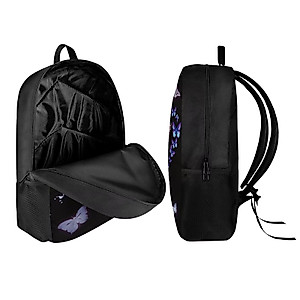 Cute School Backpack with Lunch Box for Girls Large Capacity Lightweight Custom Hearts Butterfly Backpack Set Aesthetic Kids Comfy Padded Adjustable Book Bag Lunch Bag Pencil Case 3 in 1