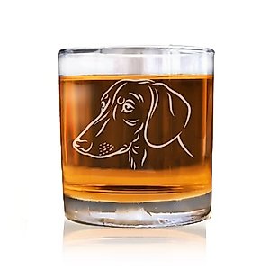 American Sign Letters Dachshund Whiskey Glass - Cute Whiskey Glass, Pet Whiskey Glass, Cute Animal Whiskey Glasses, Dachshund Glass