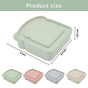 Sandwich Containers, 4pcs Sandwich Containers for Lunch Boxes with 10 Sheets Toast Graffiti Stickers, Food Storage Sandwich Box with Lid, BPA Free, Microwave & Dishwasher Safe, for Kids or Adults.