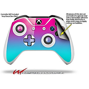 WraptorSkinz Decal Vinyl Skin Wrap compatible with XBOX One S/X Controller - Smooth Fades Neon Teal Hot Pink (CONTROLLER NOT INCLUDED)