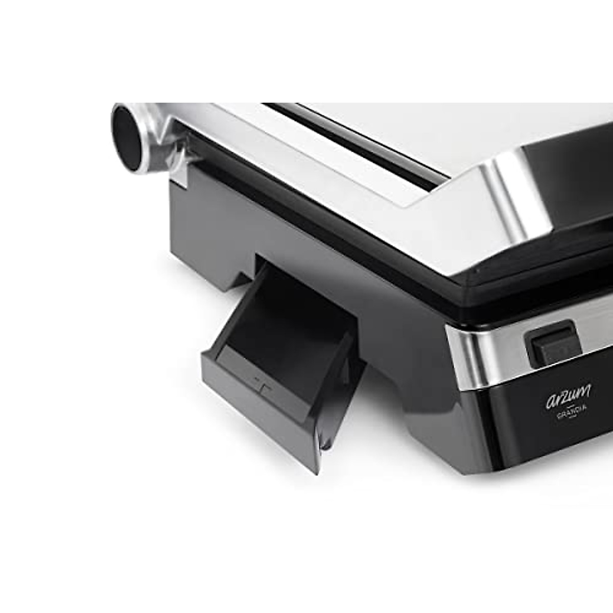 Arzum Panini Press, Sandwich Maker, Electric Indoor Grill, Stainless Steel Top Surface, Non-stick Die-cast Aluminium Plates, Upright Storage, Opens 180 degrees, 6 Slices, 1500W, Large (AR2023-UL)