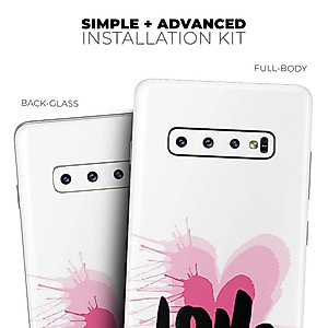 DesignSkinz Splattered Pink Love Protective Vinyl Decal Wrap Skin Cover Compatible with The Samsung Galaxy S20 (Screen Trim & Back Glass Skin)