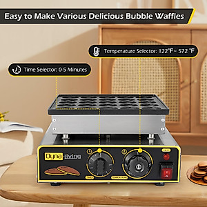 Dyna-Living Mini Pancake Maker 25pcs Dutch Pancake Baker Maker Commercial Electric Dorayaki Maker Non-stick Waffle Pancake Maker for Home Kitchen 950W 110V