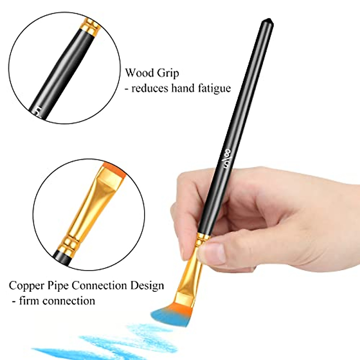 20 Pcs Paint Brushes, Paint Brush Set, Paint Brushes for Acrylic Painting, Watercolor Brushes, Acrylic Paint Brushes for Acrylic Oil Watercolor, Miniature Detailing, and Rock Painting