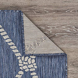 Lr Home Ox Bay Seamas Nautical Knot Indoor Outdoor Rug, Navy/White, 3' x 5'