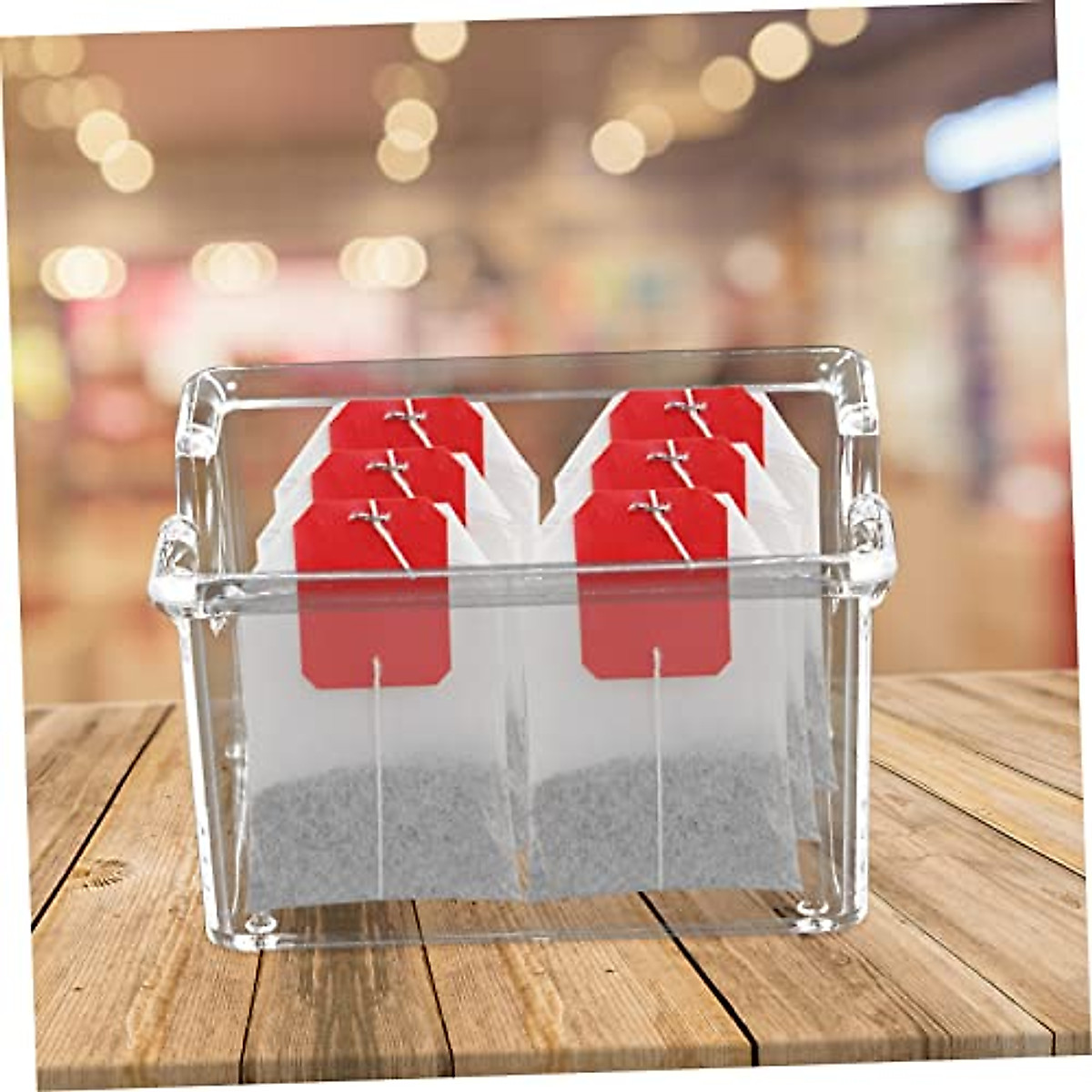 Hoement Tea Bag Storage Box Clear Organizer Bags Teabag Organizer Box Clear Organizer Box Condiment Packet Organizer Countertop Coffee Pod Box Sauce Packet Holder Tea Bag Organizer Office