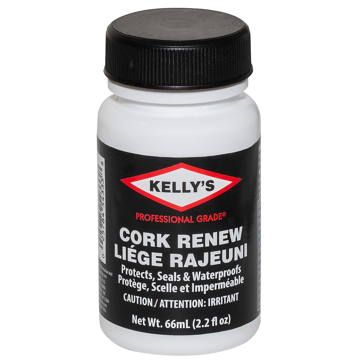 Kelly's Cork Renew Sealer (2.2 fl oz) - Waterproof & Protect Cork Surfaces w/ Brush Applicator - Water Based Formula Dries Clear, Prevents Drying & Breaking Down of Sandles, Shoes, Fishing Rod, Coasters