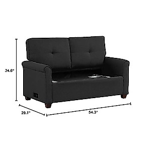LifeStyle Solutions Convertible Sofa, Black