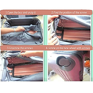 Samsonite Wheels Replacement, 2Pcs A53 Trolley Case Luggage Wheel Universal Travel Suitcase Caster Wheels Bearing Swivel Wheel