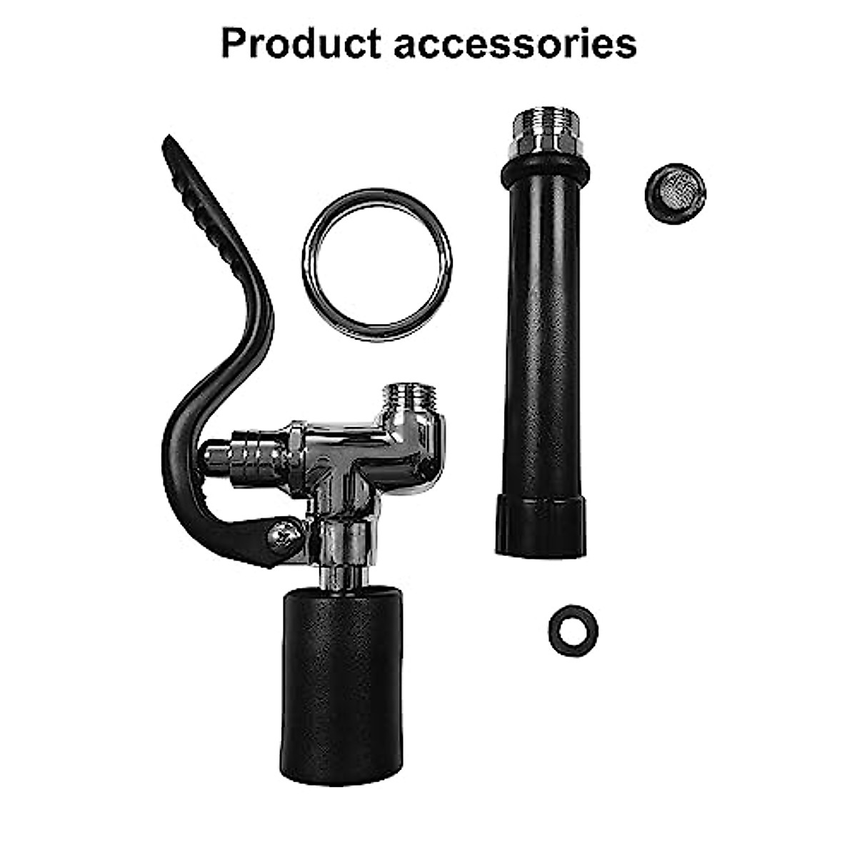 Junejour Pre-Rinse Spray Valve Head Commercial Sink Sprayer (Mist Spray Faucet, 0.65 GPM) Kitchen Faucet with Sprayer Nozzle & Handles, Pull Down Faucet Sprayer