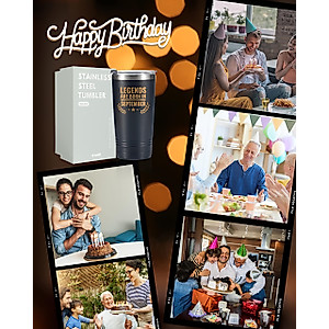 Onebttl Happy Birthday Tumbler For Men, Funny Birthday Gifts For Him, Boyfriend, Son, Husband, Dad, Son, Uncle–20 oz Stainless Steel Coffee Cup With Lid, Legends are Born in September