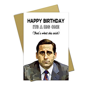Fumnwoks Happy Birthday Cards, Funny Birthday Gifts Card for Female Co-workers or Girlfriends, Michael Scott Birthday Bards, Office Birthday Cards for Friend