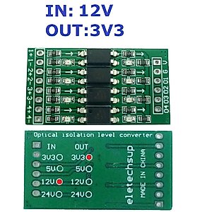 4channels in 12V Out 3.3V Digital Logic Level Conversion Module PNP/NPN to NPN Optical Isolation Board(1)